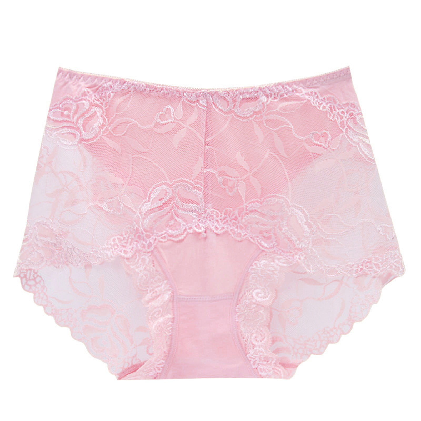 OVINYER Womens Mid High Waist Lace Panties Sexy Transparent Seamless ...