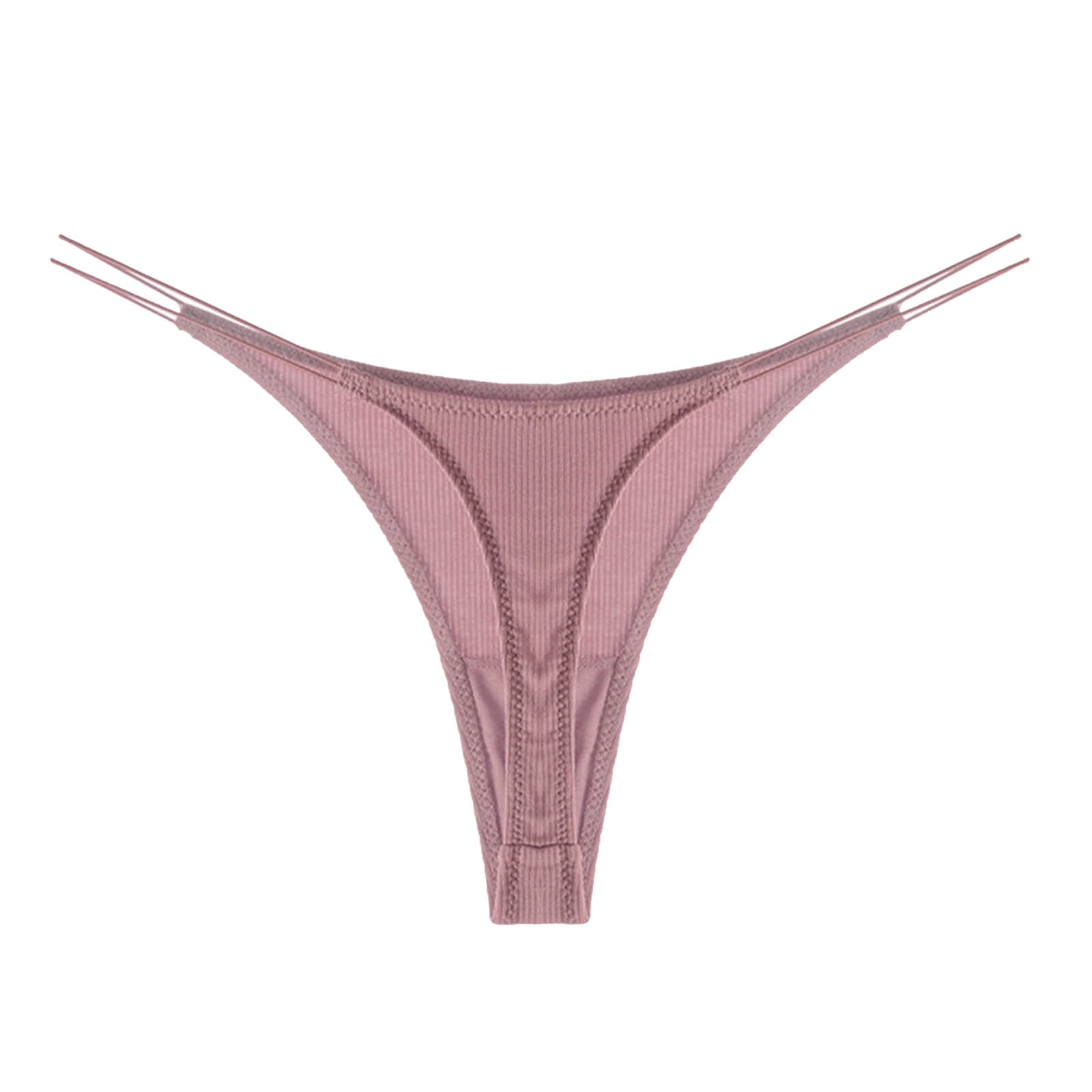 OVINYER Womens Solid Color Underwear V String Thong Lingerie ...