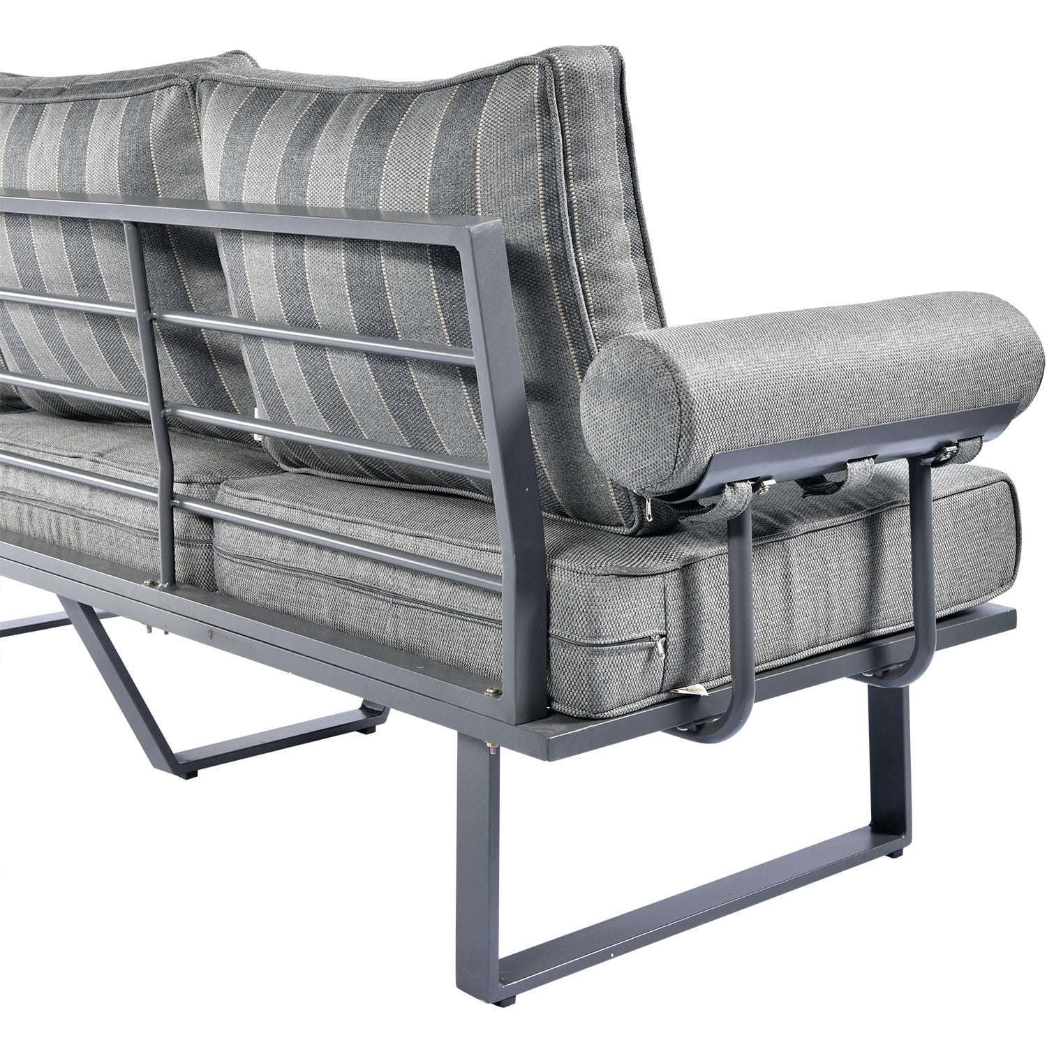 OVIOS 6-piece Outdoor Aluminum Frame Ottoman Removable Cushion ...
