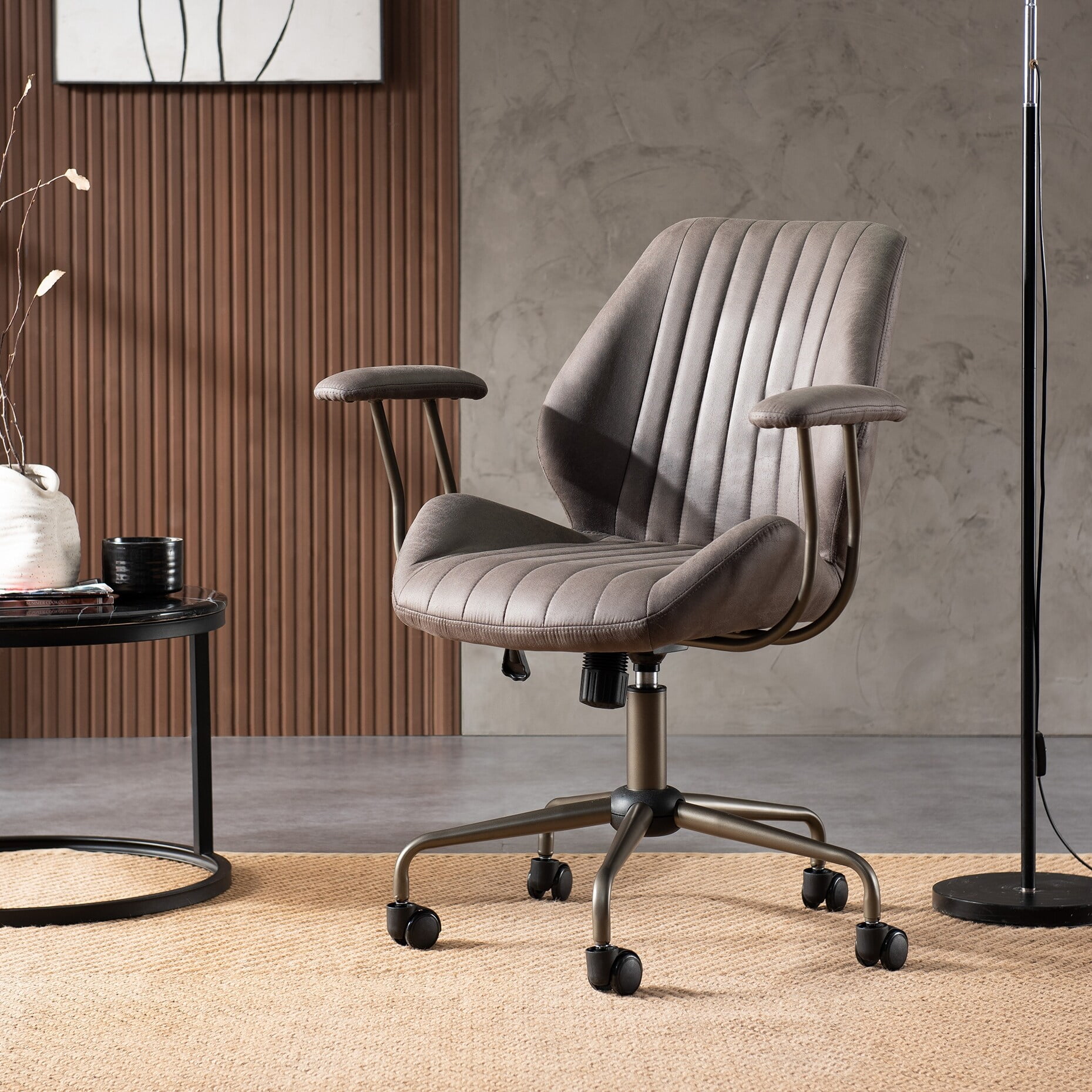 Ovios Suede Fabric Ergonomic Office Chair Desk Chair Lumbar Support