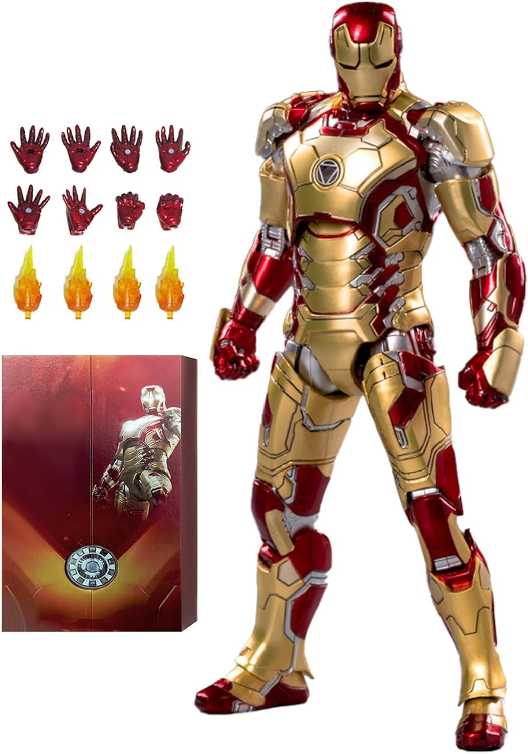 OVONNI 7 Inch Ironman MK42 Action Figure,Exquisite Painting Collectible Figure with Lots of ...
