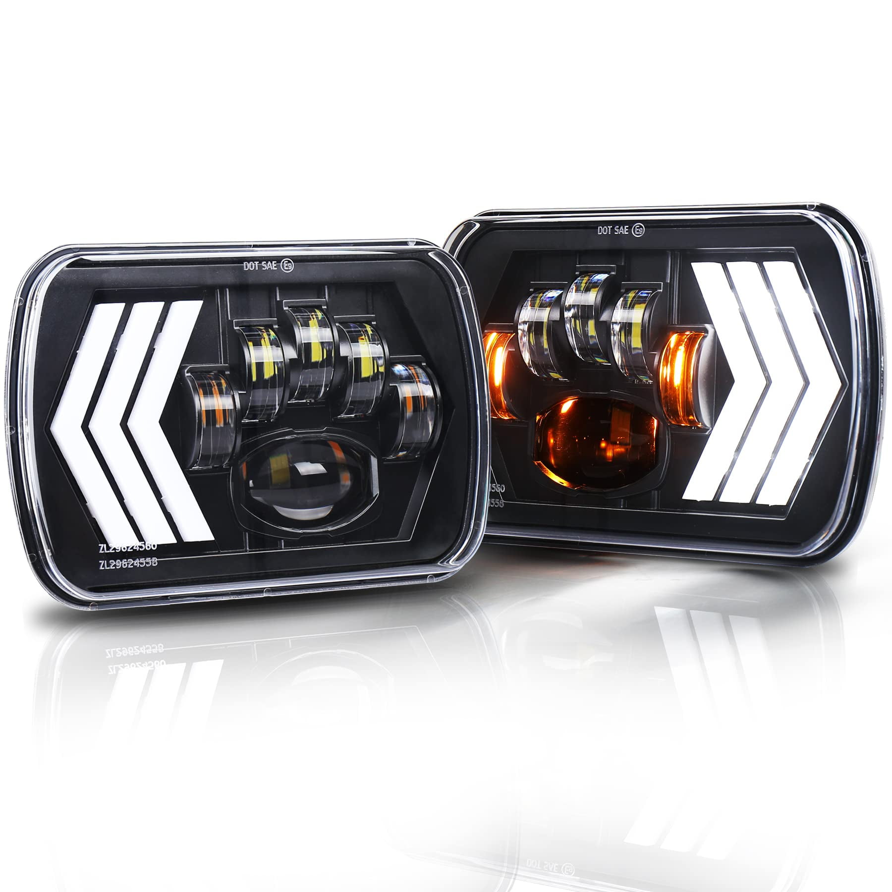 OVOTOR 7x6 LED Headlights OIF8 55W Square 5x7 inch Headlights with ...