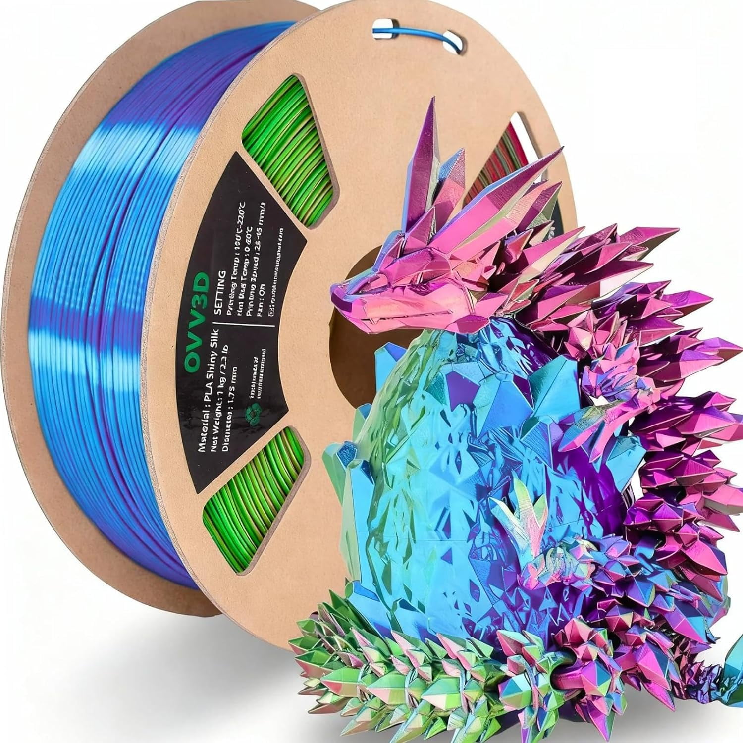 OVV3D Silk PLA Filament 3D Printer Filament Tri-Colors Coextrusion PLA ...