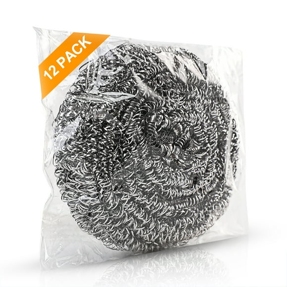 OVWO 12Pack Upgraded Stainless Steel Wool Scrubber Sponge, Especially ...