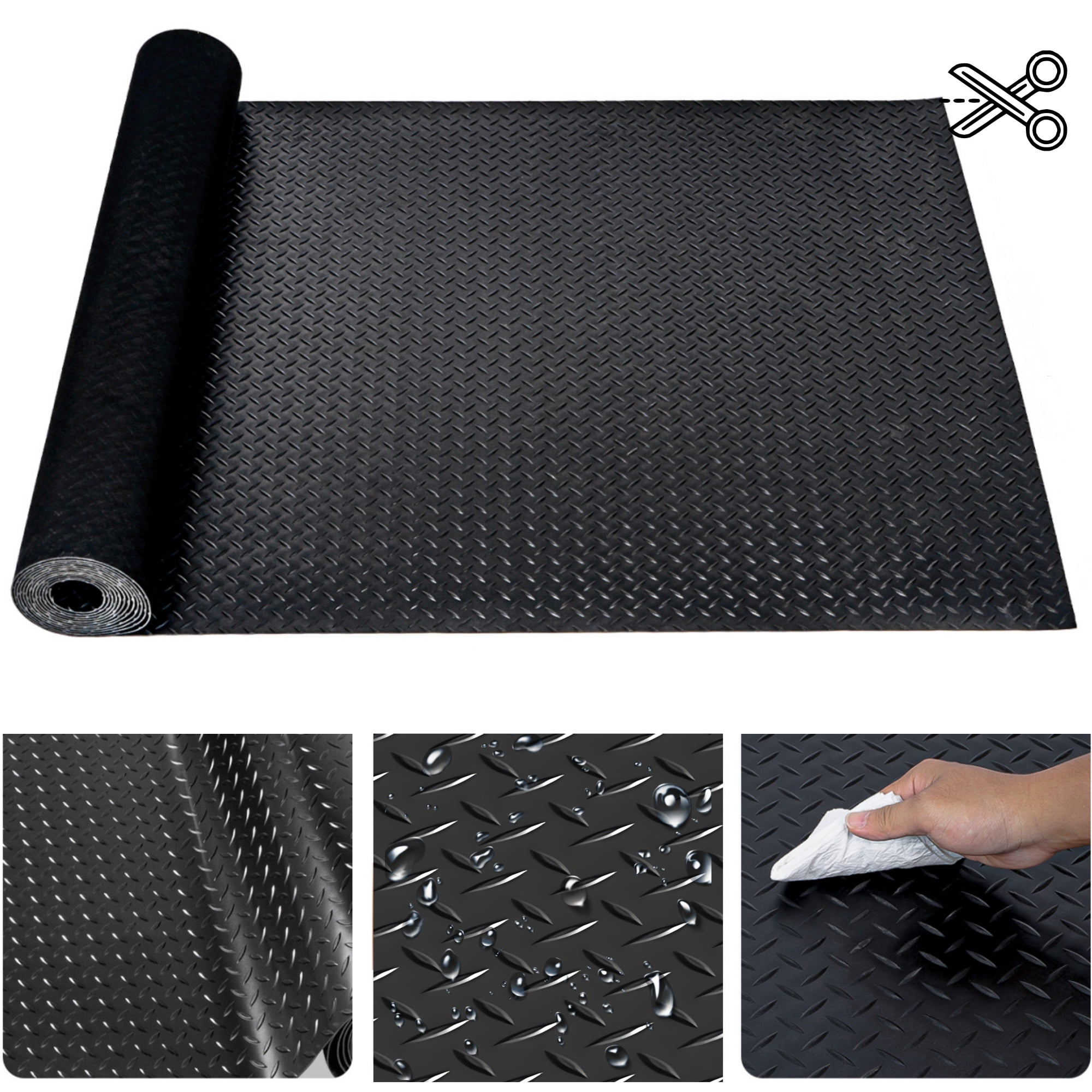 OVYEOFR 16.4 x 3.3 ft Heavy Duty Garage Floor Mat Rolls, Waterproof Non ...