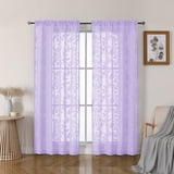 OVZME Darla Lavender Sheer Curtains 72 Inches Long 2 Panels Set, Light ...