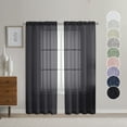 OVZME Dolly Black Semi Sheer Curtains 72 Inches Long 2 Panels Set, Airy ...