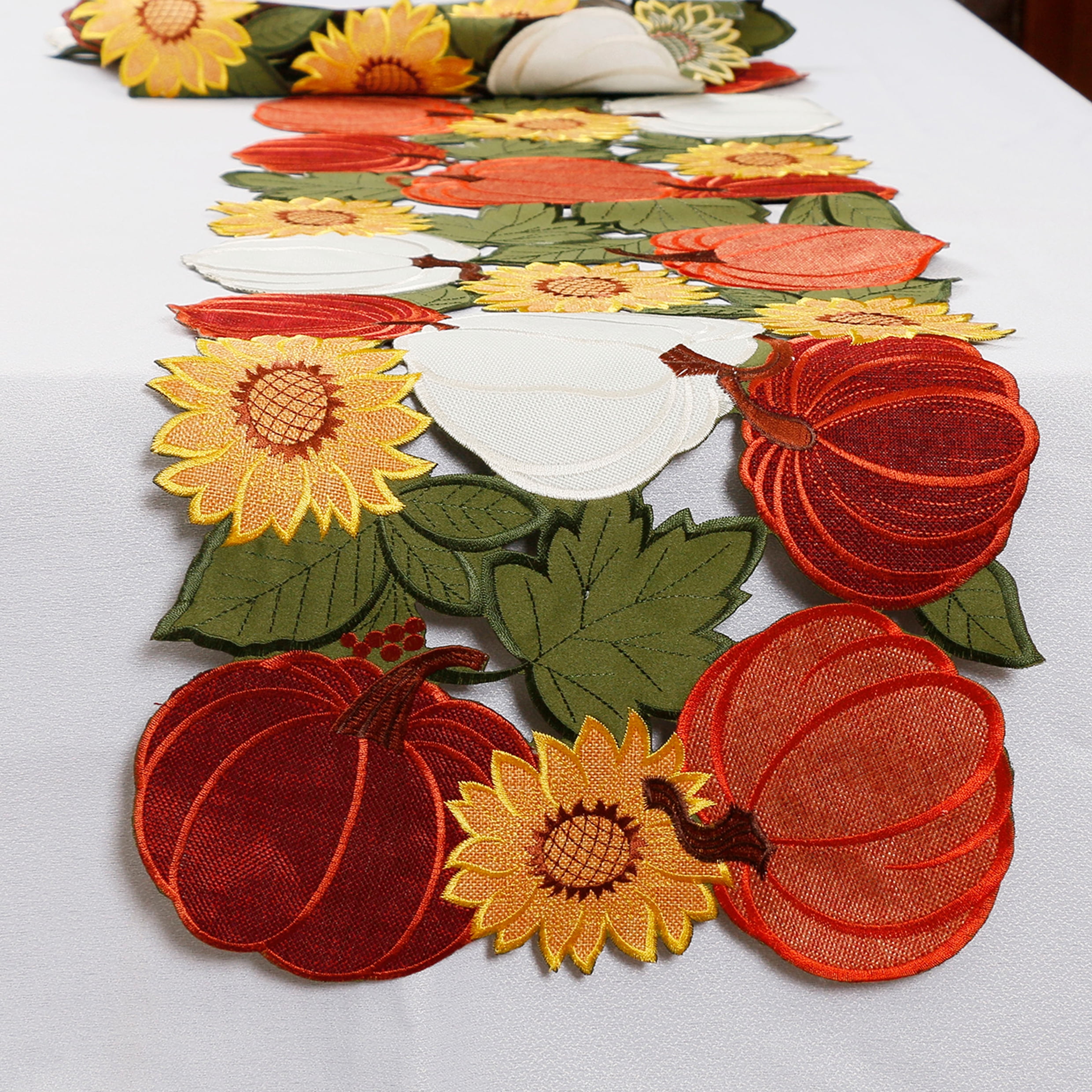 OVZME Embroidered Table Runners Clearance with Cutwork, Harvest ...