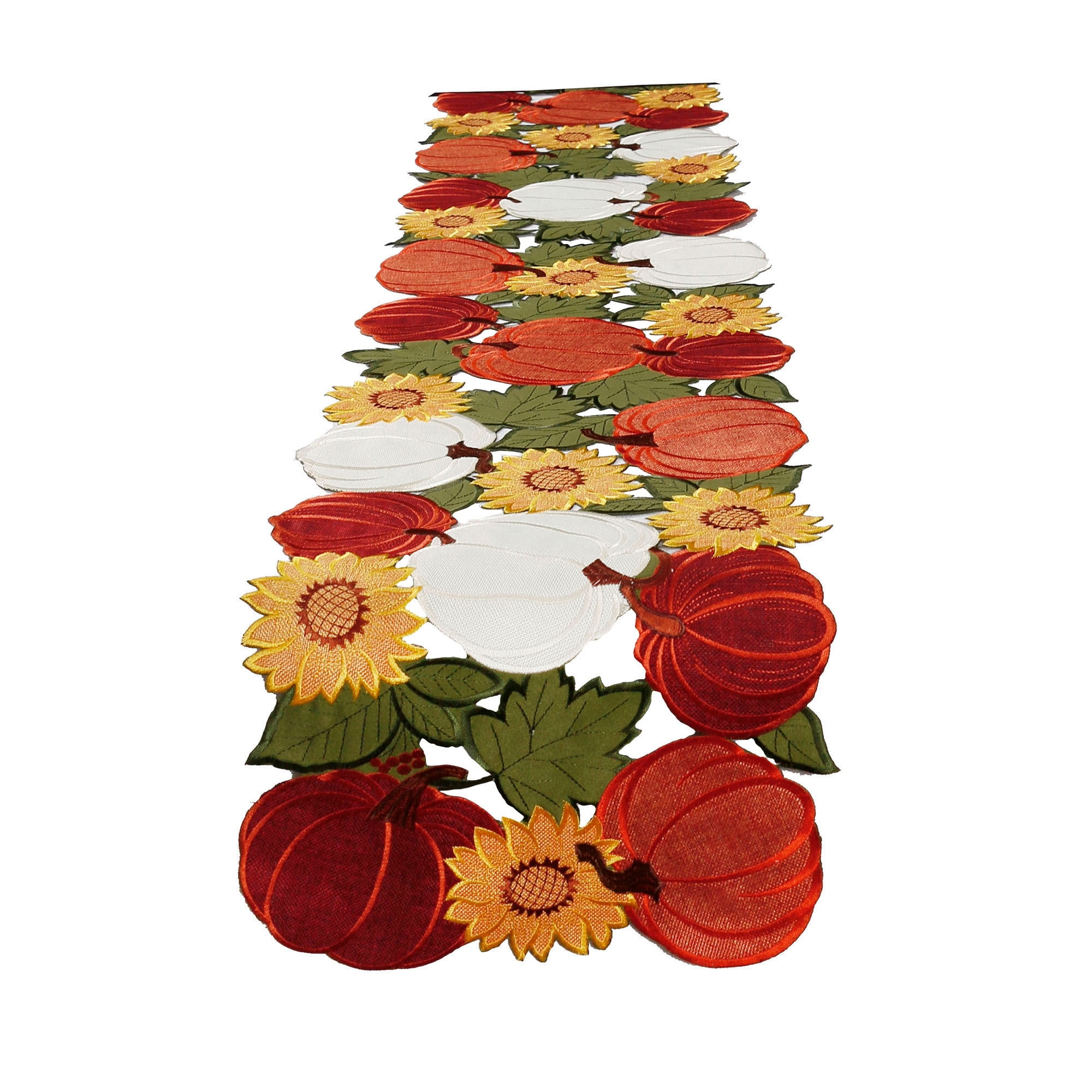 OVZME Harvest Embroidered Pumpkin Table Runner, 90 Inches, Autumn ...