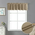 OVZME Ivy Textured Taupe Semi Valances for Windows 1 Piece,14 Inch ...