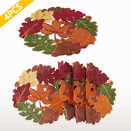 Coolmade 67x15in Autumn Leaves Table Runner, Handmade Embroidery for ...