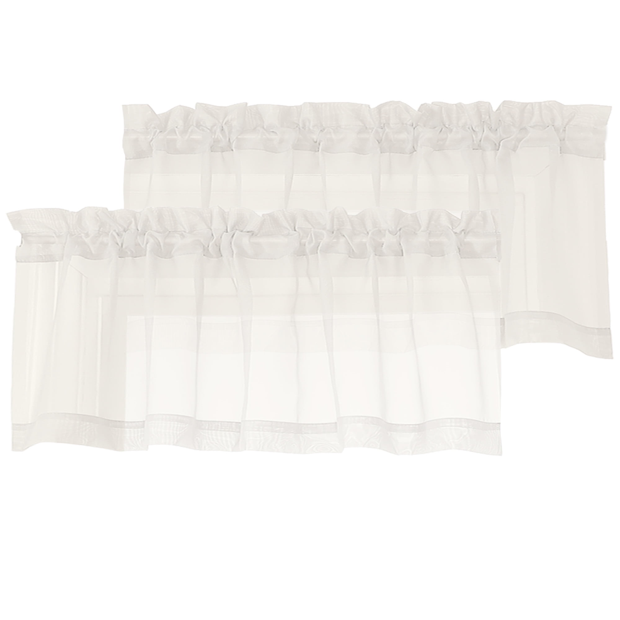 OVZME Sheer Window Curtain Valances for Bedroom, 2pcs Set, Light ...