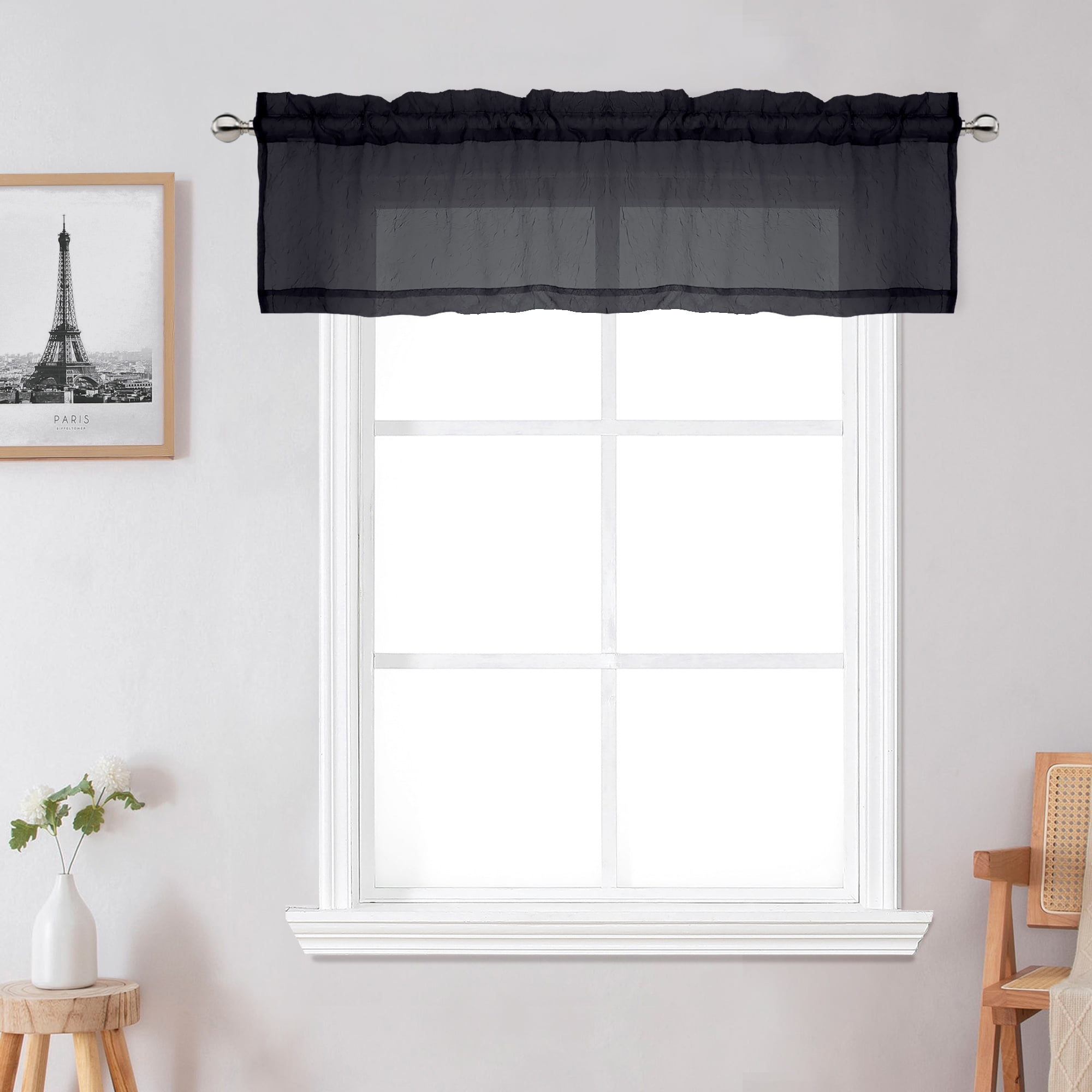 OVZME Troy Crushed Valances 14 inches Length 2 Panels,Lightweight Semi ...