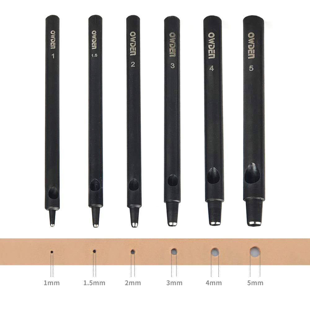 OWDEN Professional 6Pcs Leather Hollow Punch Set Size 1050mm for ...