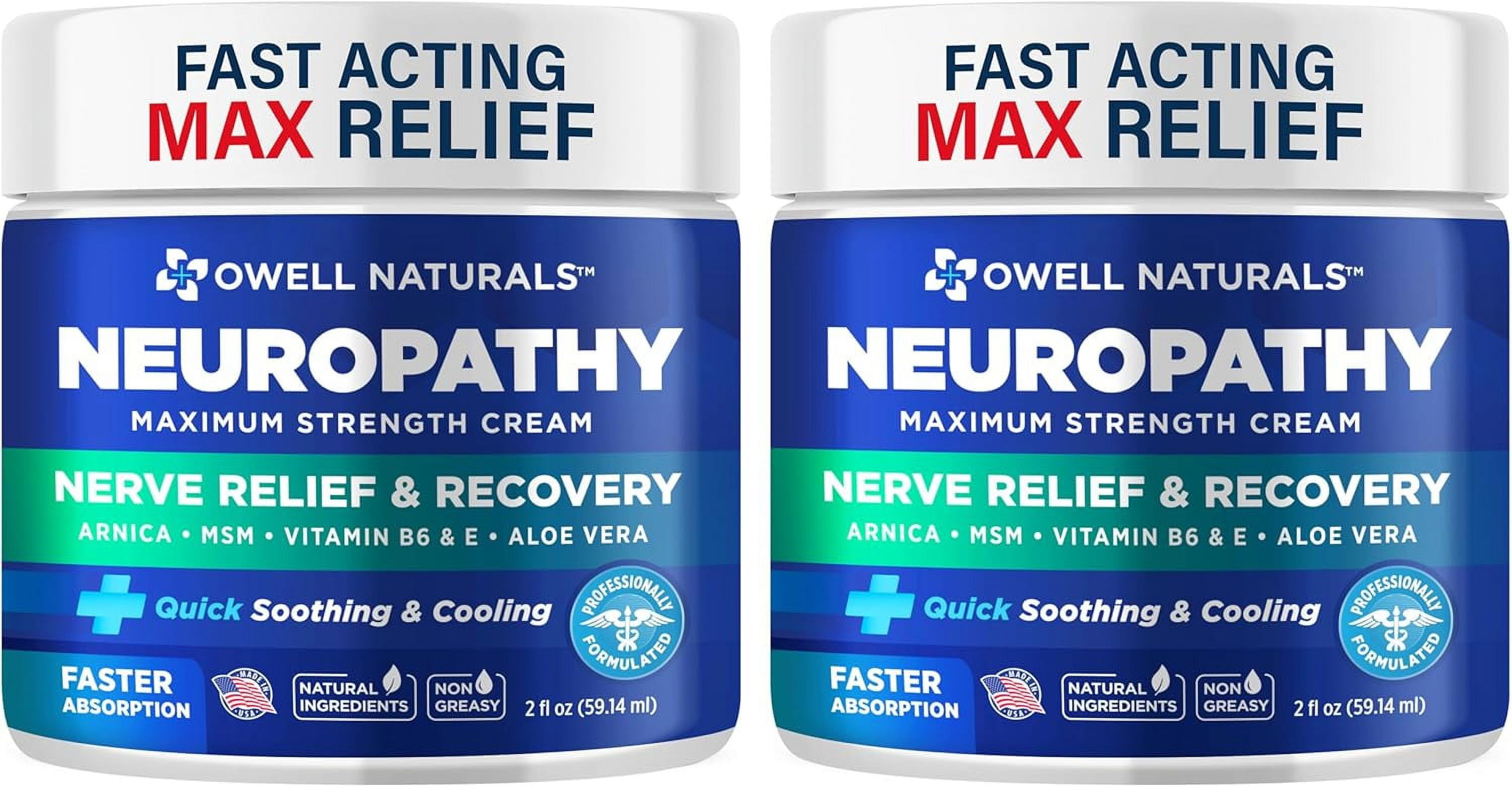 OWELL NATURALS Neuropathy Nerve Relief Cream, 2 Oz (Pack of 2) HSA/FSA ...