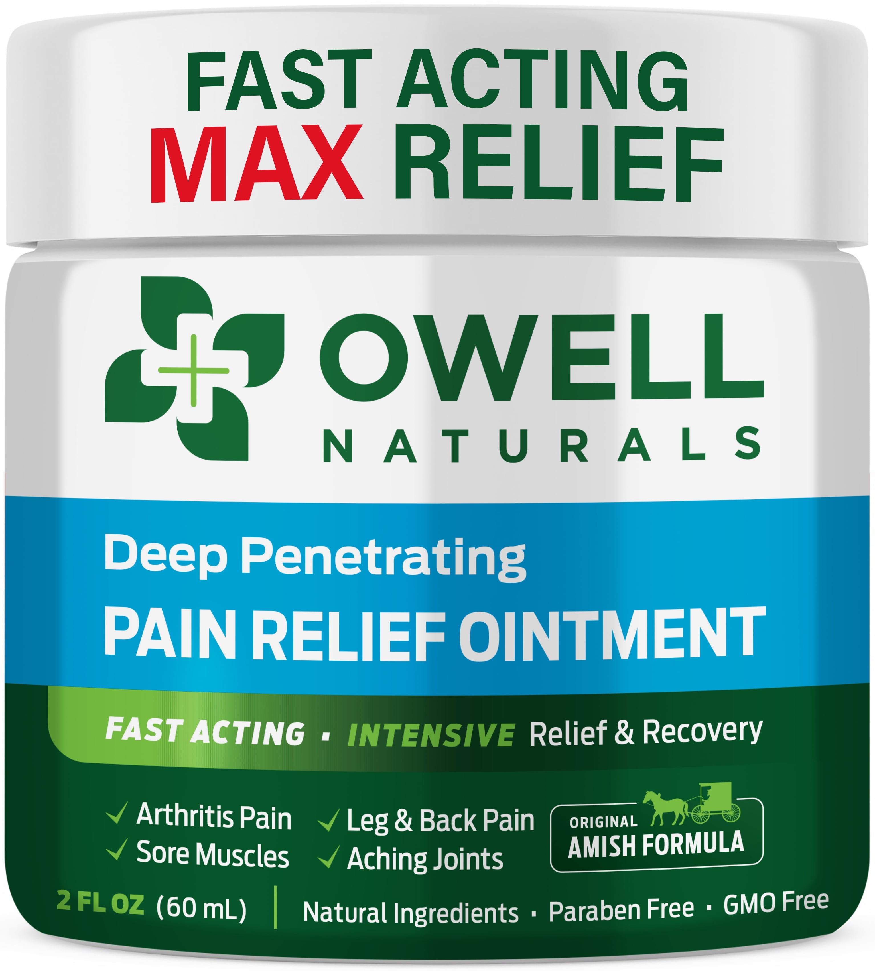 OWELL Naturals Relief Ointment - 14 oz - Maximum Strength All Natural ...