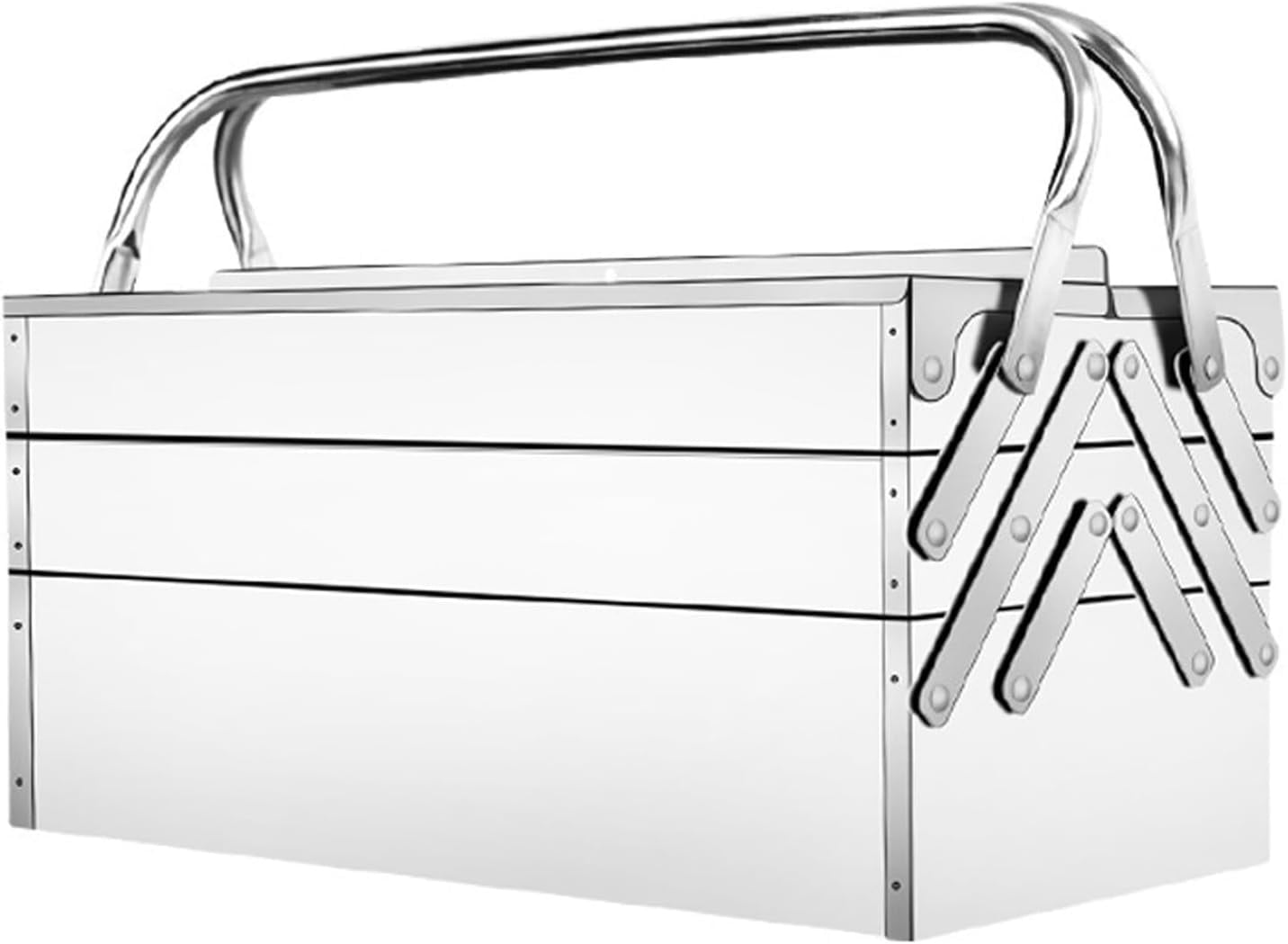 OWIKOL 2/3-Tray Cantilever Metal Toolbox Portable With Handle，Empty ...