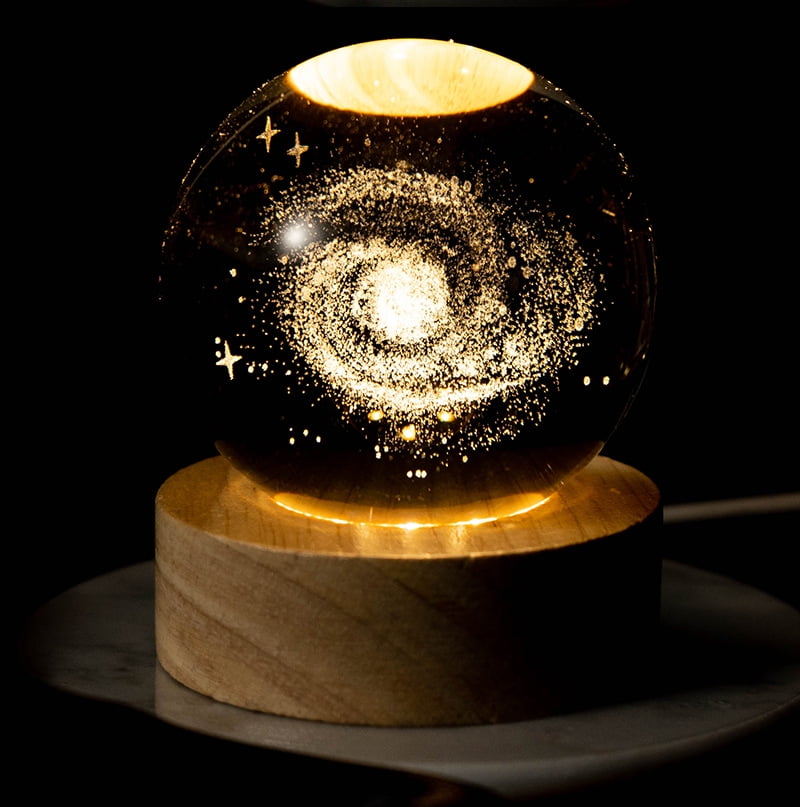 OWIKOL 60mm Crystal Ball with LED Light Stand - 3D Laser Etched ...