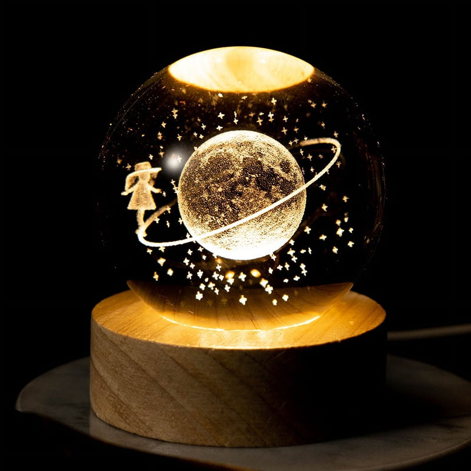 OWIKOL 60mm Crystal Ball with LED Light Stand - 3D Laser Etched ...
