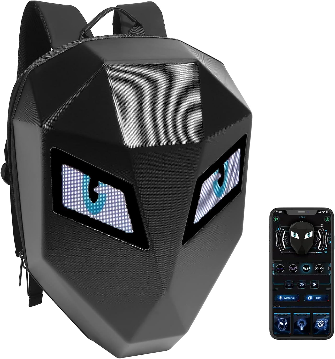 OWIKOL Backpack Laptop Bag Motorcycle Riding Backpack, Hard Shell LED ...