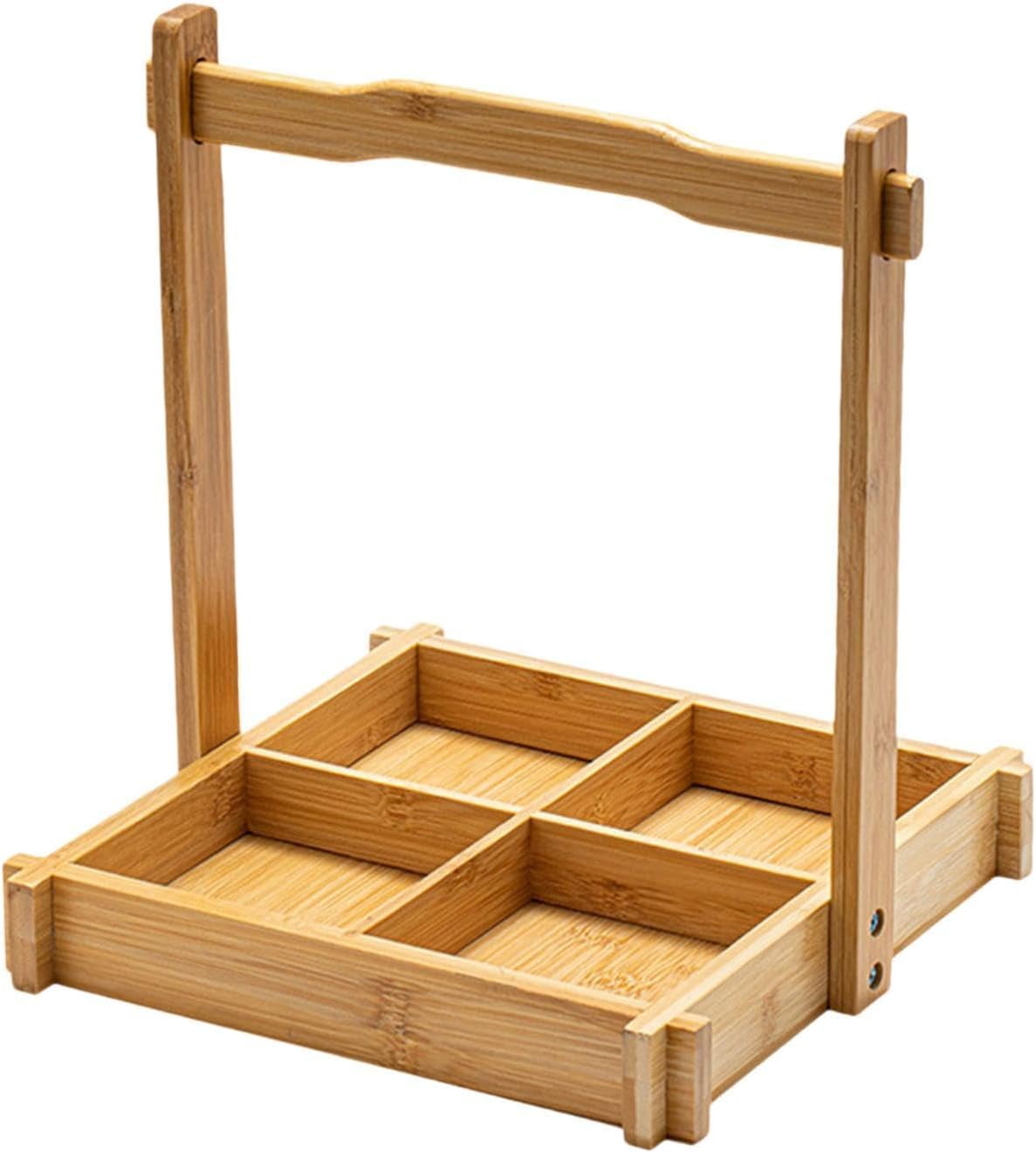 OWIKOL Bamboo Nuts Platter Tray, 4-Compartment Serving Tray for Snacks ...