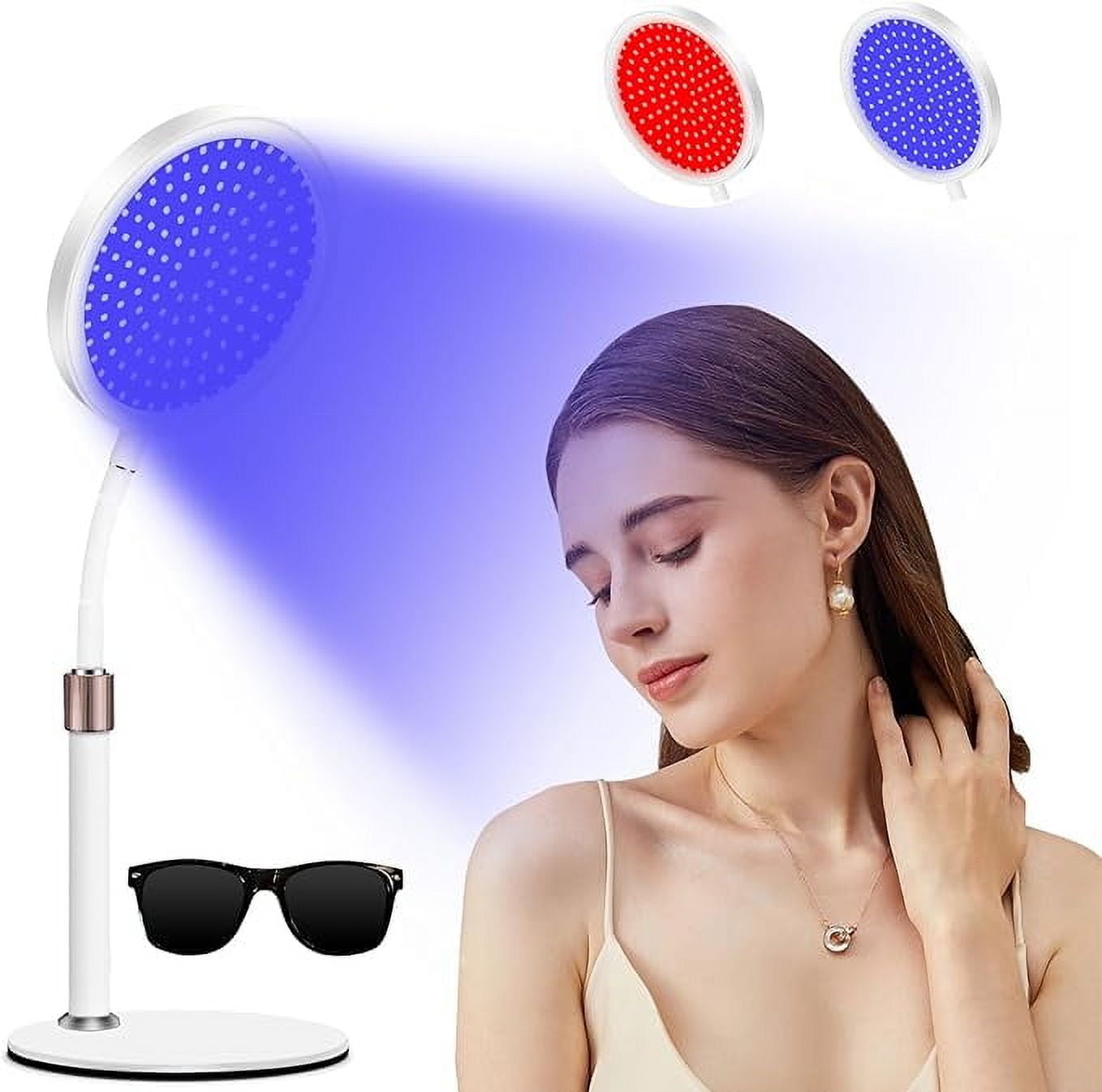 OWIKOL Red Light for face and Body, 100LEDs Red and Blue Light Device ...