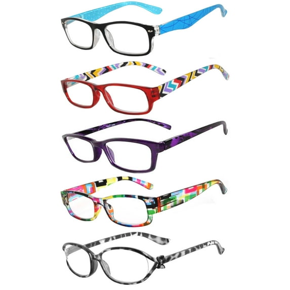 OWL 5 Pack Reading Glasses Womens Colorful Assorted Readers - Walmart.com