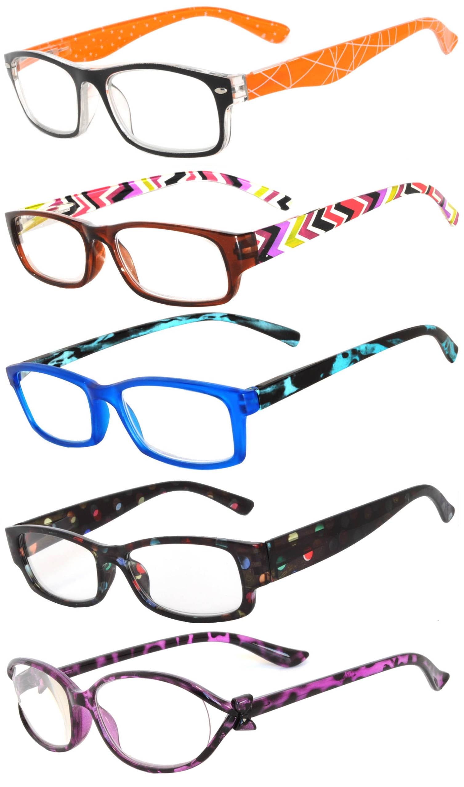 OWL 5 Pack Reading Glasses Womens Colorful Assorted Readers - Walmart.com