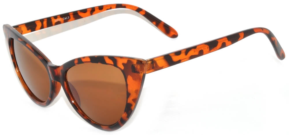 OWL Cat Eye Ladies Sunglasses Winged Frame Retro Vintage Glasses for ...