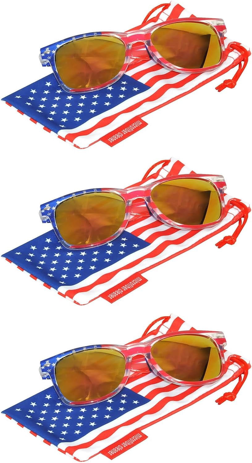 OWL Patriotic Sunglasses for Men Women UV400 Protection American Flag ...