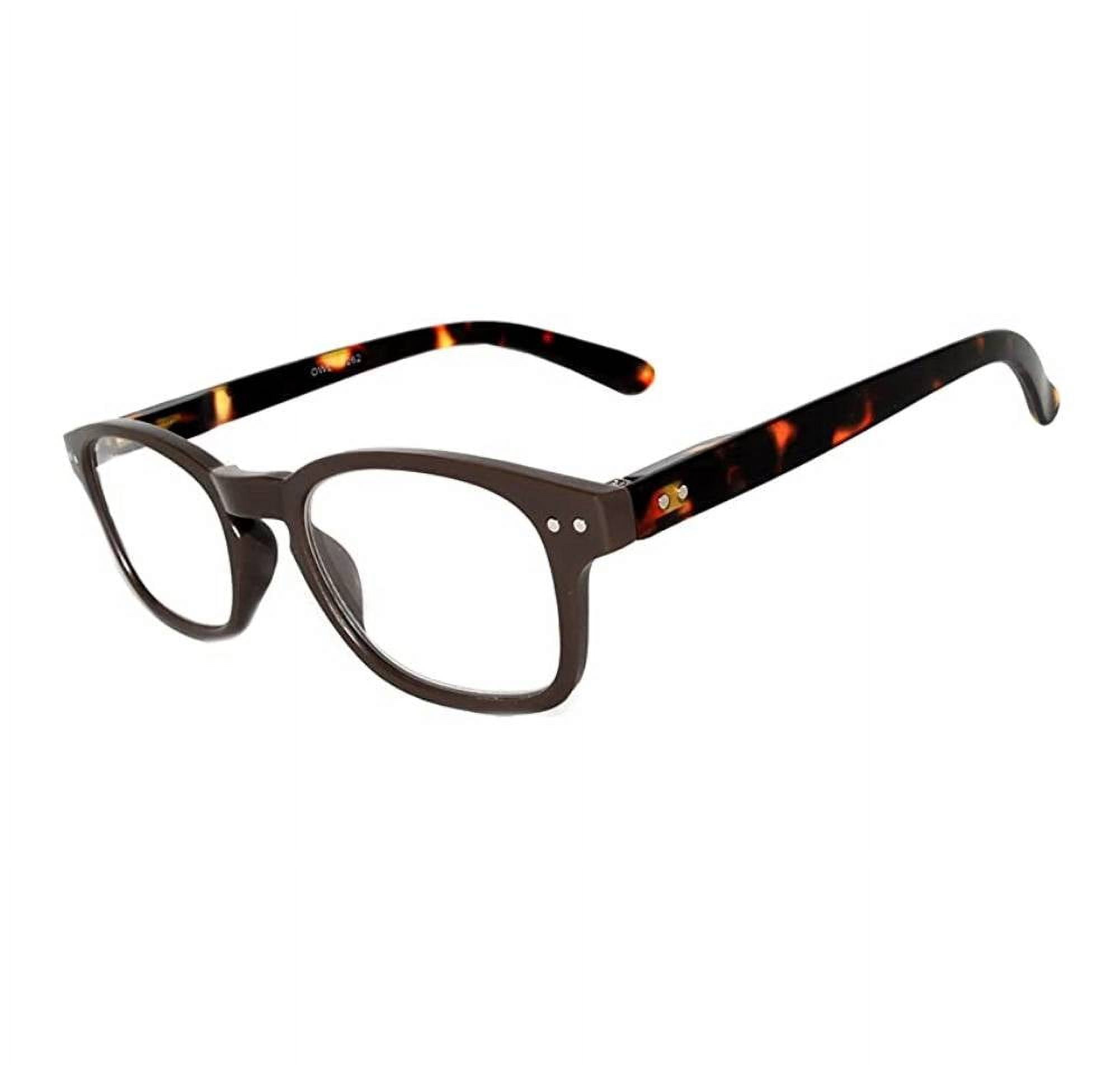OWL® Reading Glasses - 5262 Solid & Pattern Frame / Brown - Walmart.com