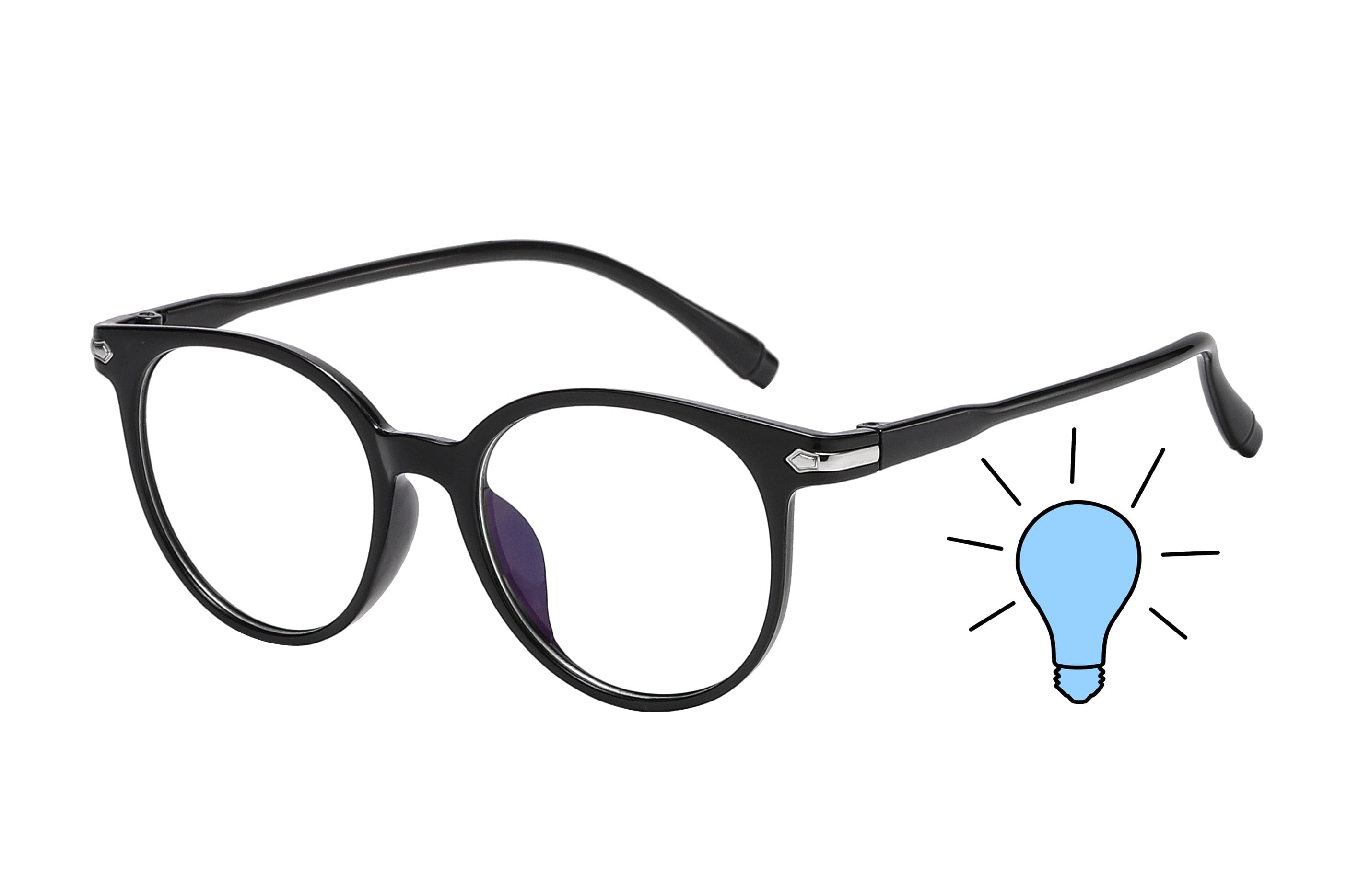 OWL Round Blue Light Glasses Computer Screen Time Specs for Men and ...