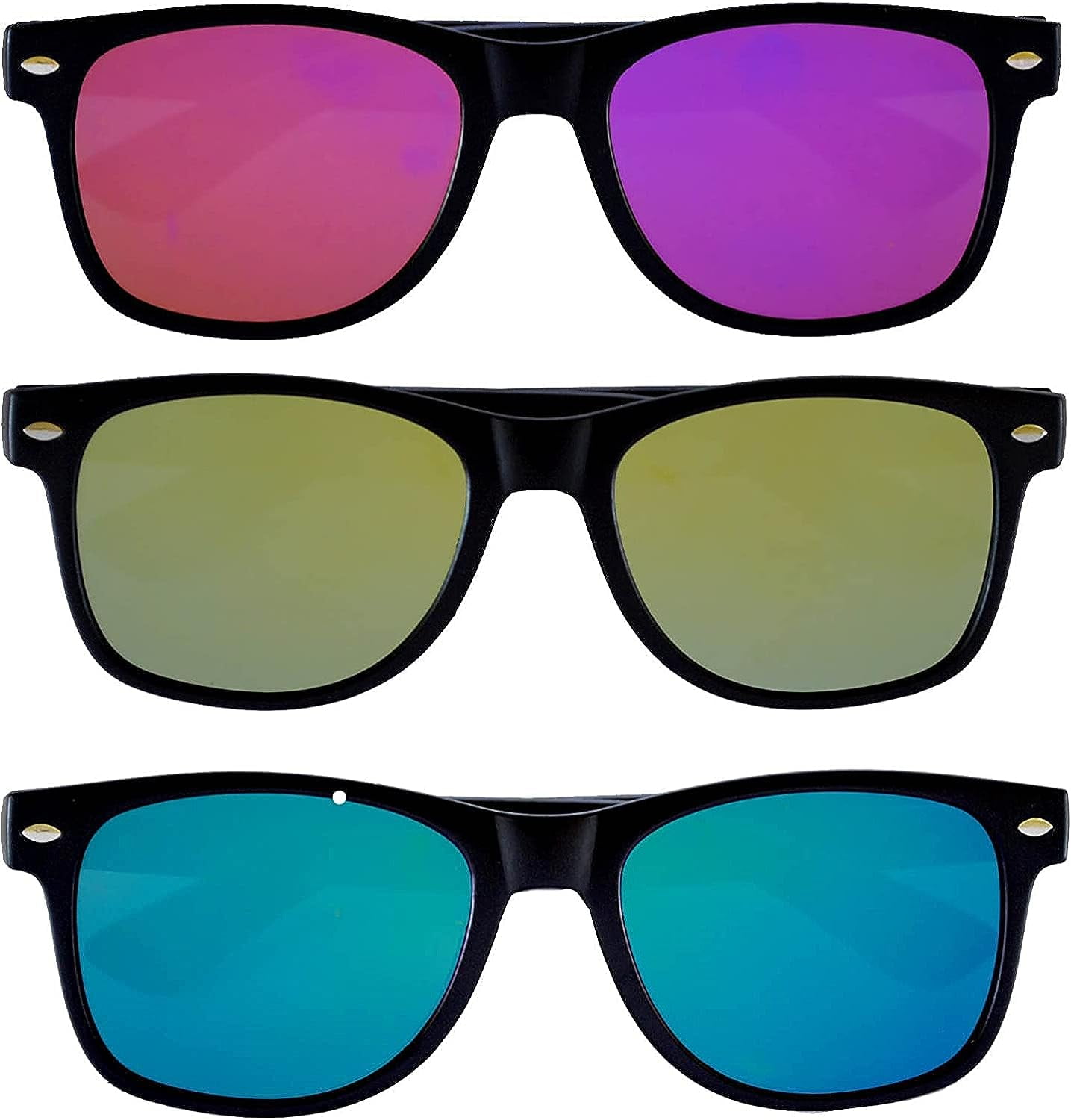 OWL Square Sunglasses Mens Womens UV400 Protection Retro Mirrored ...