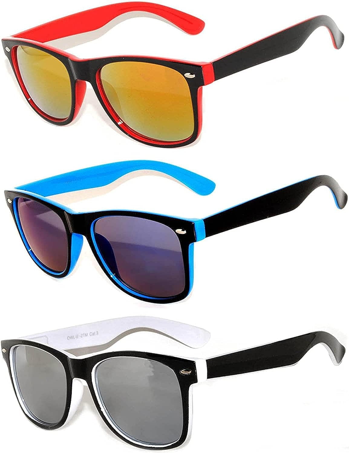 OWL Two Tone Sunglasses for Women Men UV400 Protection Reflective ...