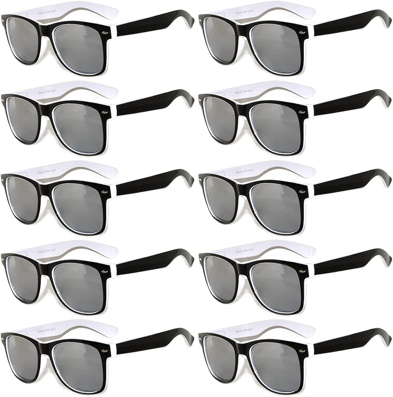 OWL Two Tone Sunglasses for Women Men UV400 Protection Square Sunglasses Bulk (10 Pack ...