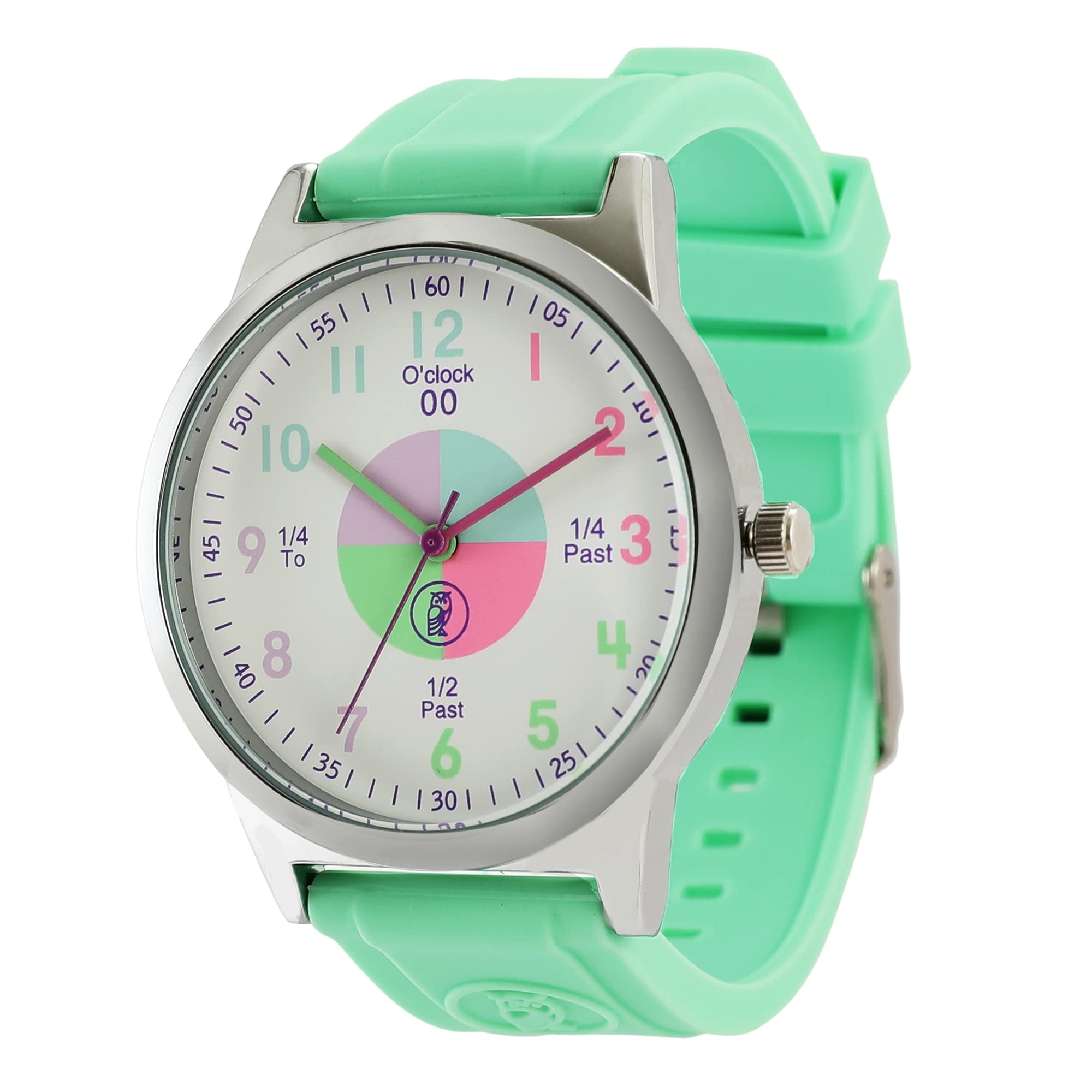OWLCONIC Green Kids Watch - Analog Time Teaching for Kids Learning Time ...