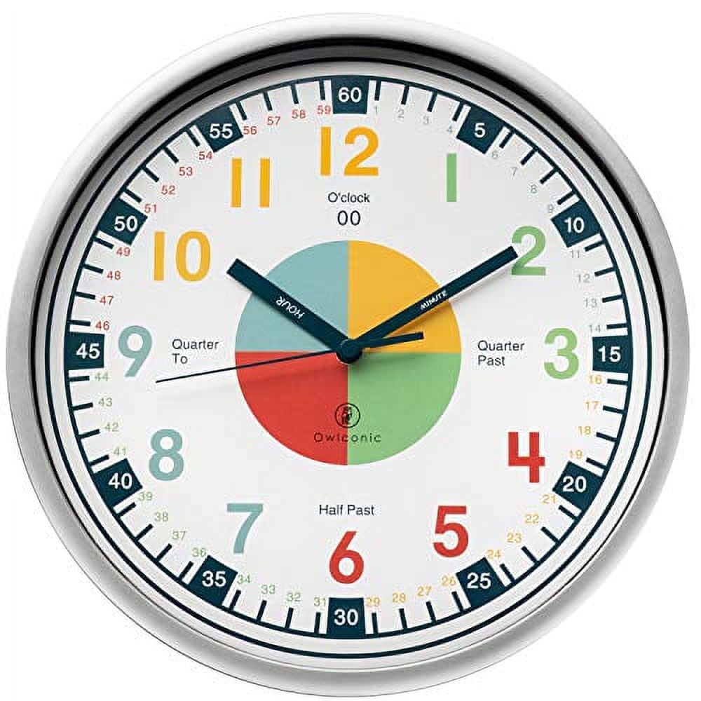 OWLCONIC Telling Time Teaching Clock for Kids - Learning to Tell Time ...