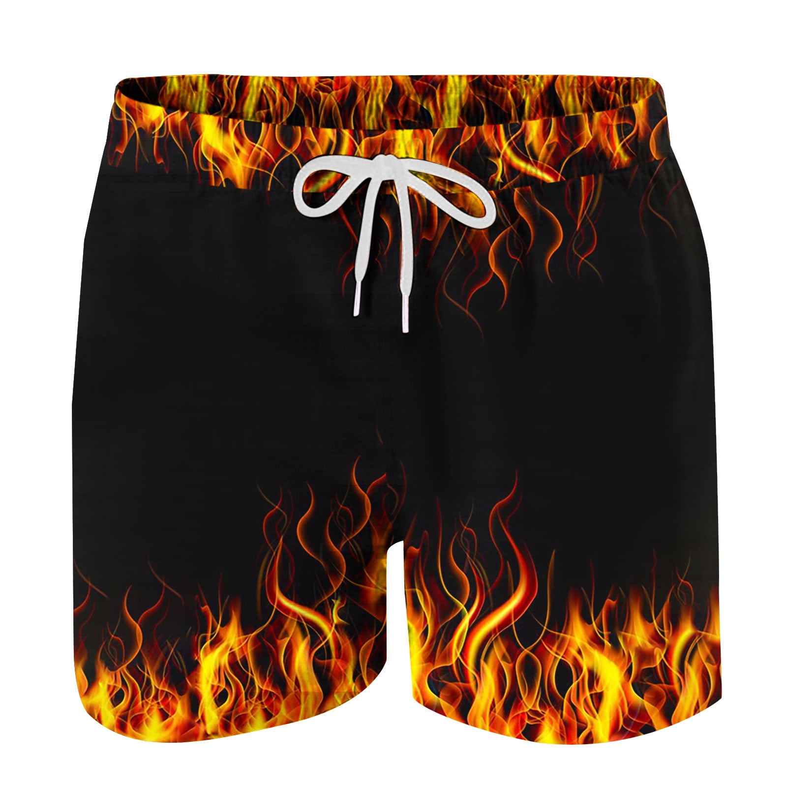 OWMEOT 3D Graphic Mens Swim Trunks Summer Flame Print Bathing Suits ...