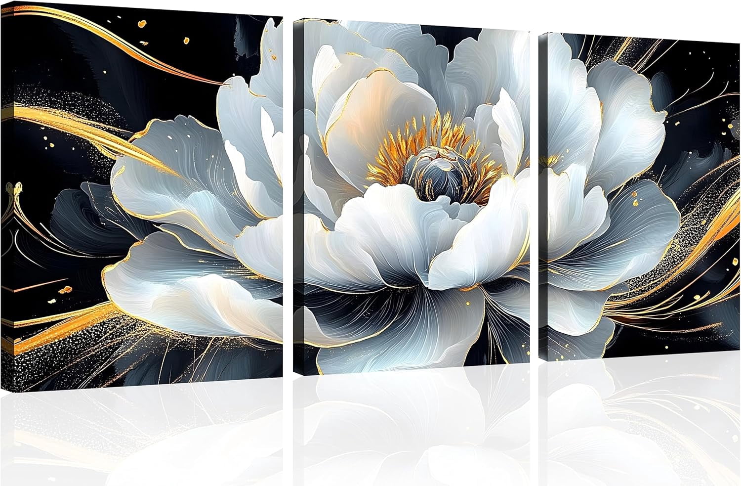OWNANRTHM Zen Canvas Wall Art Lotus Bathroom Painting Lotus and ...