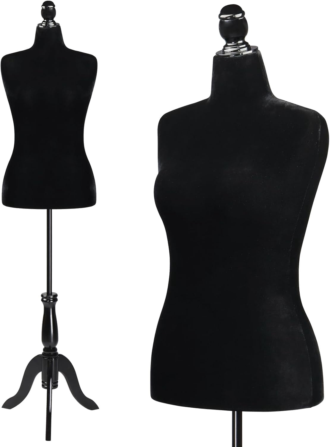 CALEMI Female Dress Form Size 10-12, Adjustable Height Torso Body with ...