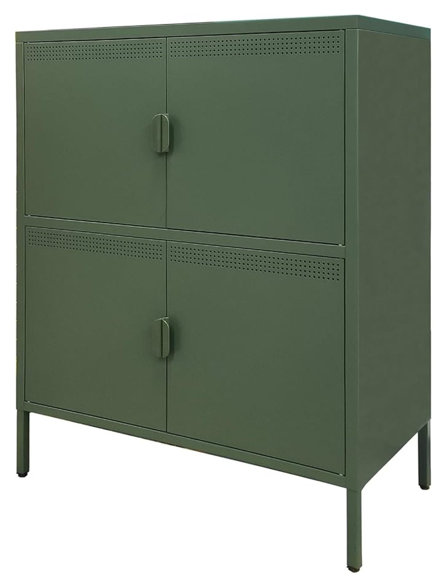 OWNEN Green Metal Locker Cabinet with 4 Doors, Metal Accent Cabinets ...