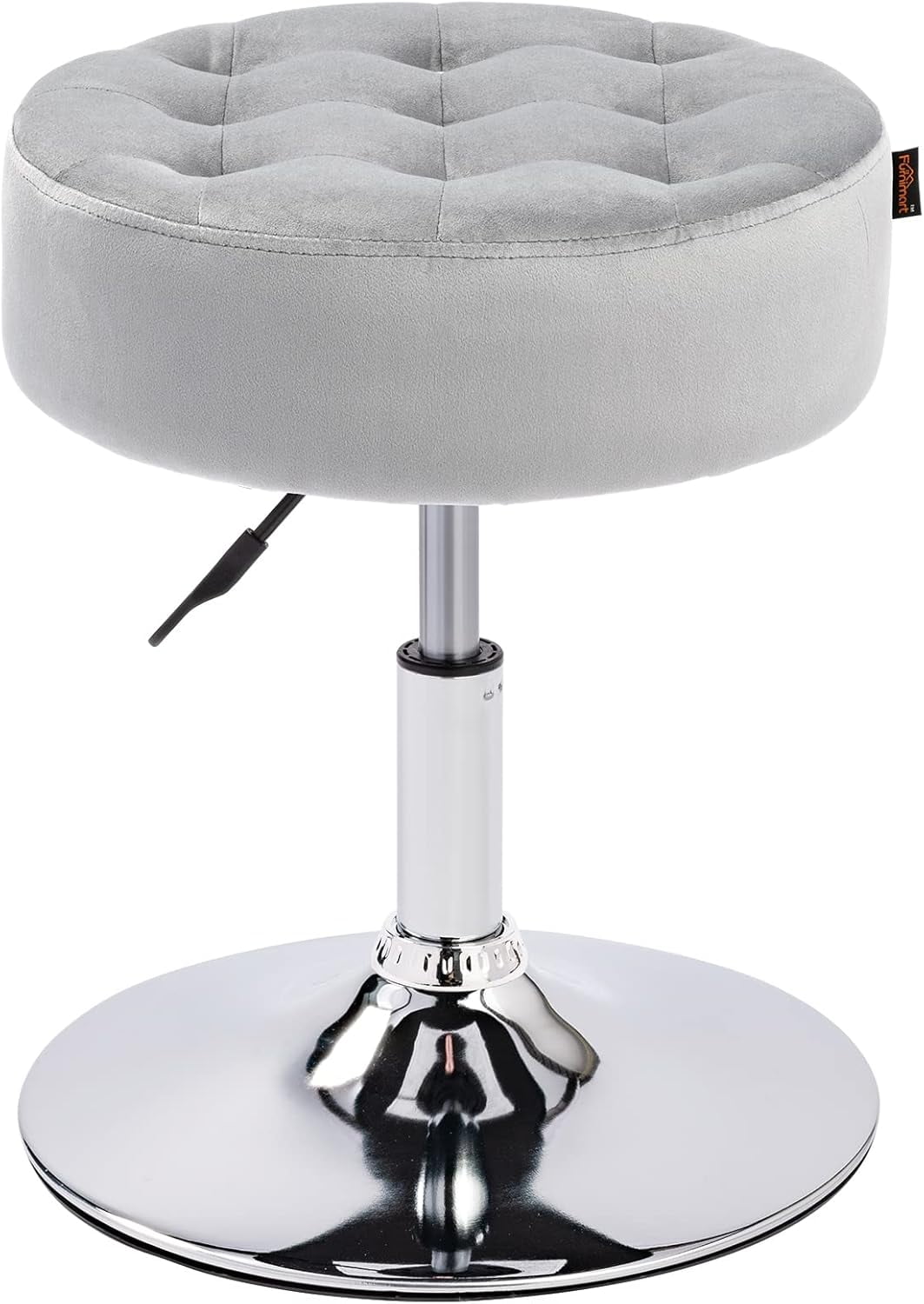 OWNEN Round Velvet Vanity Ottoman Stool, Contemporary Makeup Modern ...