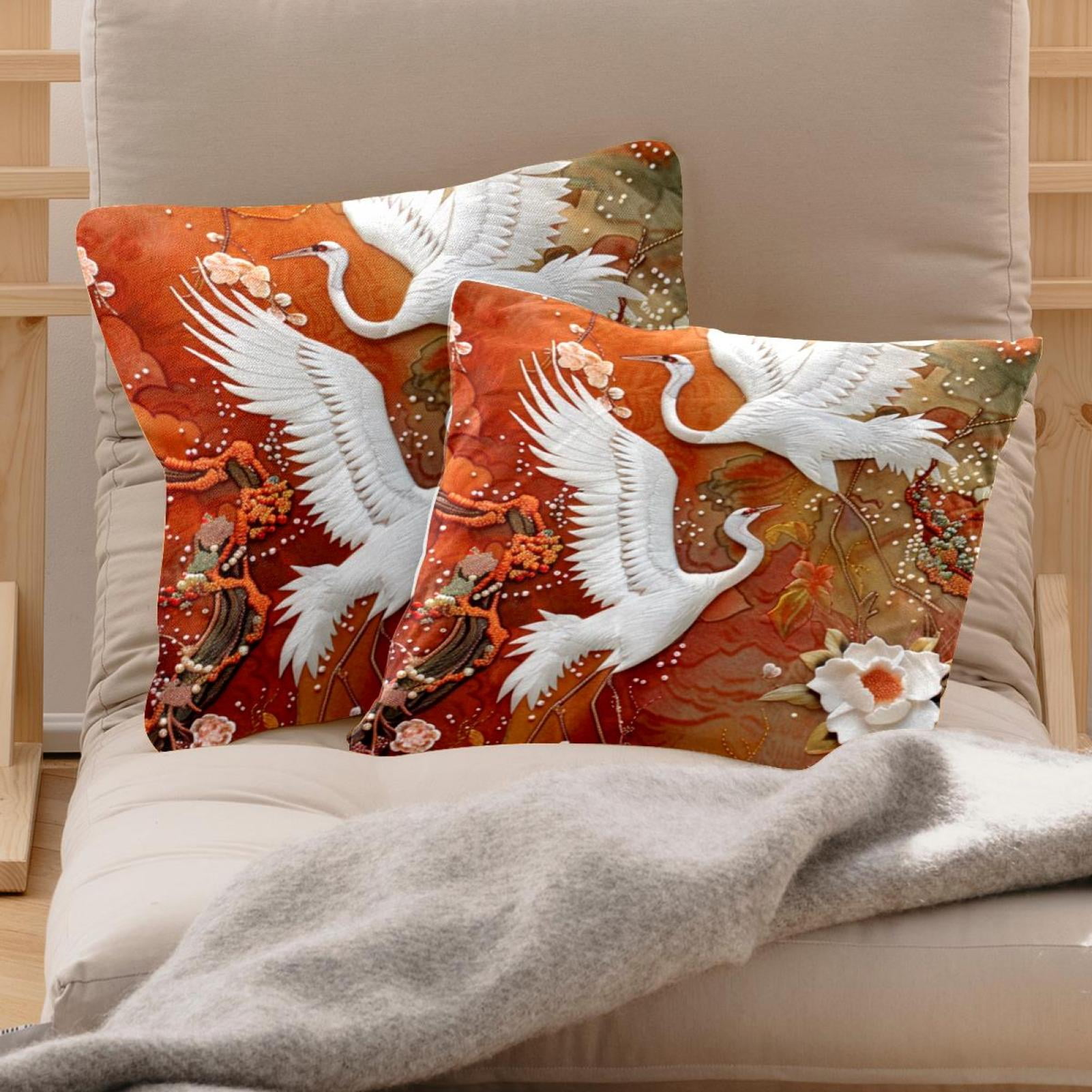 OWNFEELING Home Decor Auspicious Crane Brings Good Luck Pattern ...