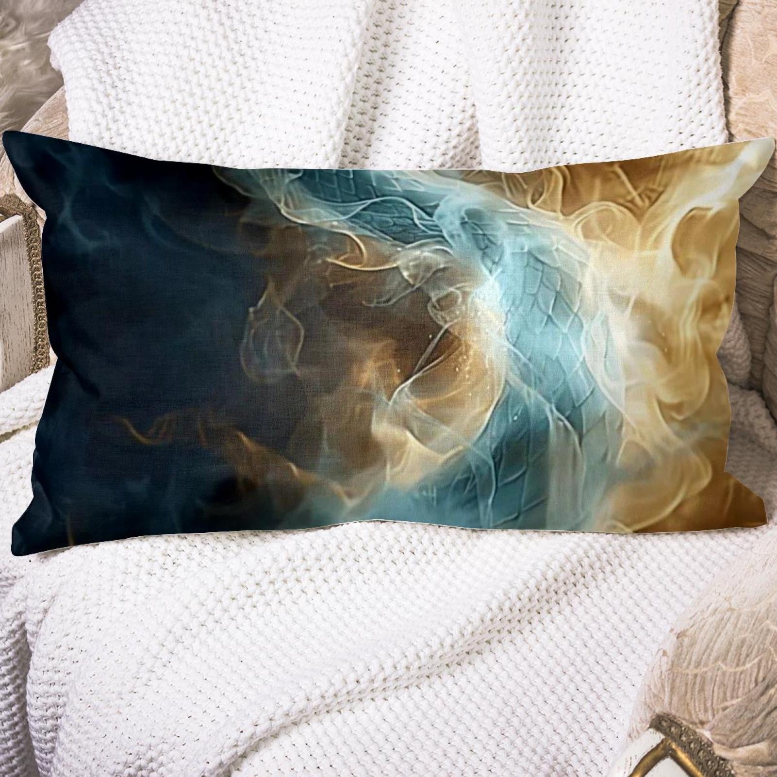 OWNFEELING Home Decor Big Snake Pattern Luxurious Velvet Bed Pillow ...