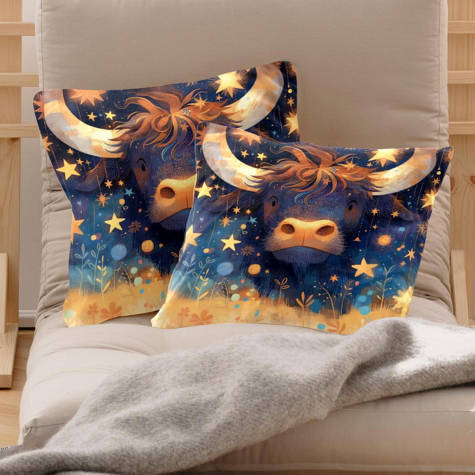 OWNFEELING Home Decor Cute Little Cow Pattern Decorative Velvet Throw ...