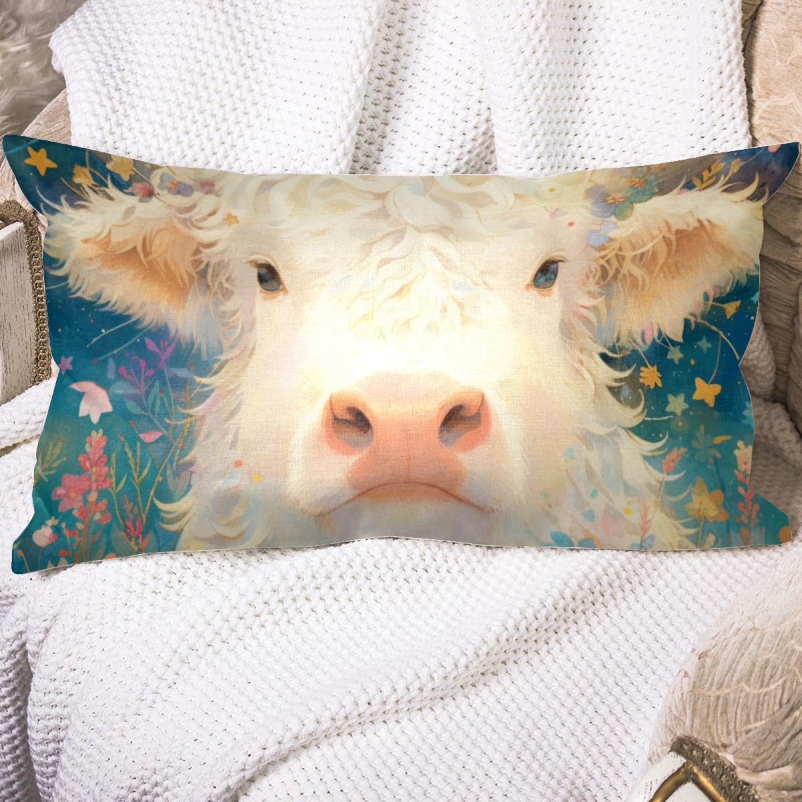 OWNFEELING Home Decor Cute Little Cow Pattern Luxurious Velvet Bed ...