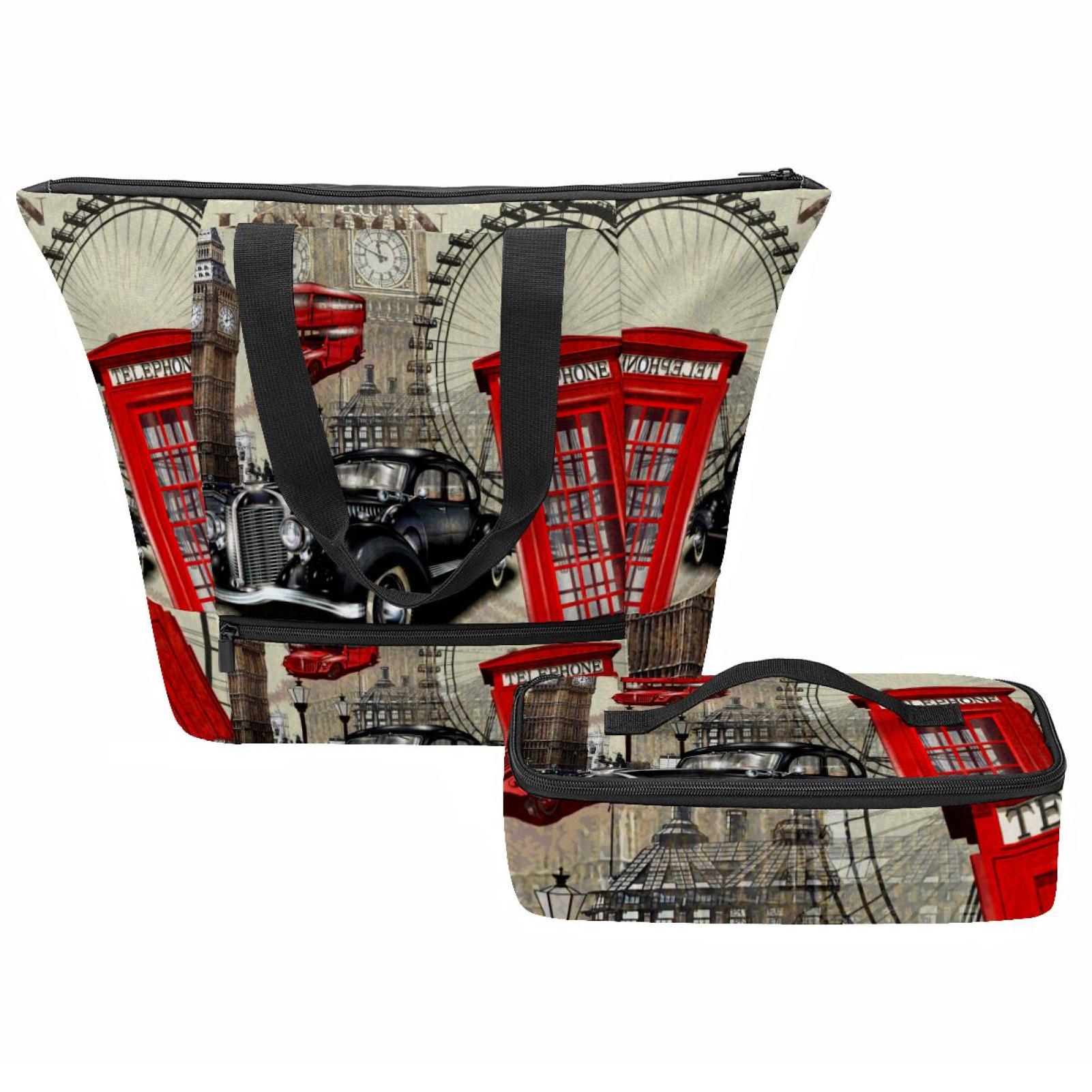 OWNFEELING Retro UK Car Phone Box Bus Big Ben London Ferris Wheel Water ...