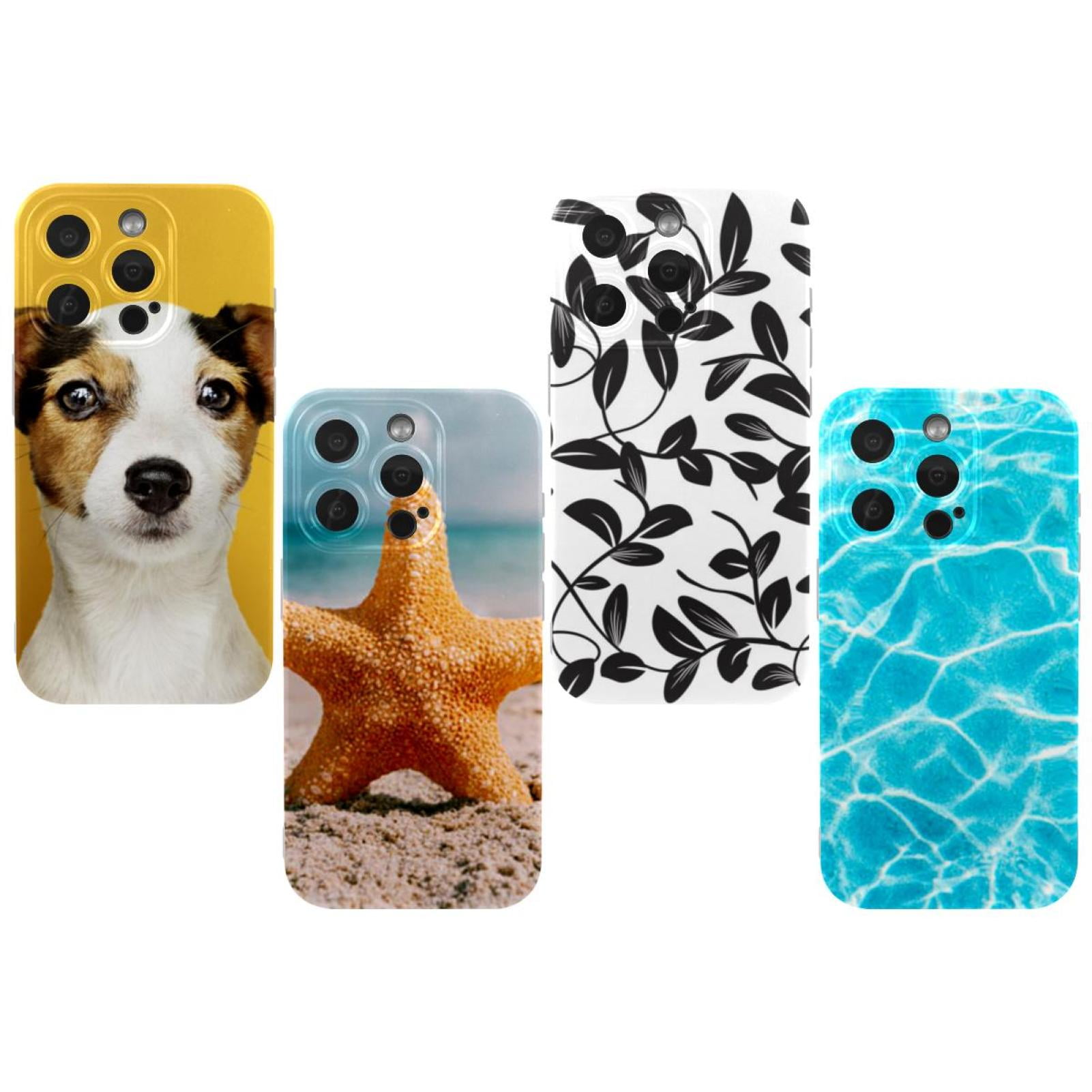 OWNHE Abstract Pool Water Surface Background Pattern 4-Pack TPU Soft Case Set for iPhone 14 Pro ...