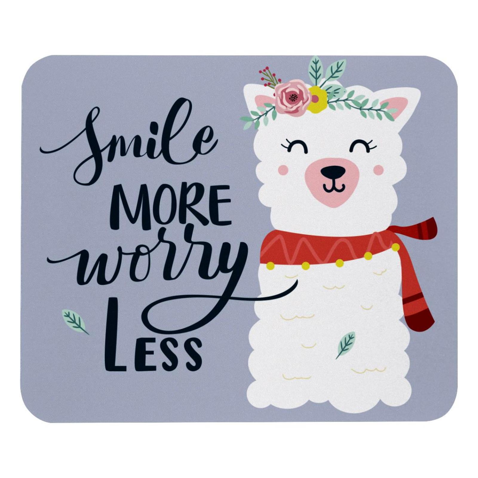 OWNHE Alpaca Quote Animal Pattern Mouse Pad Desk Mat, Square Non-Slip ...
