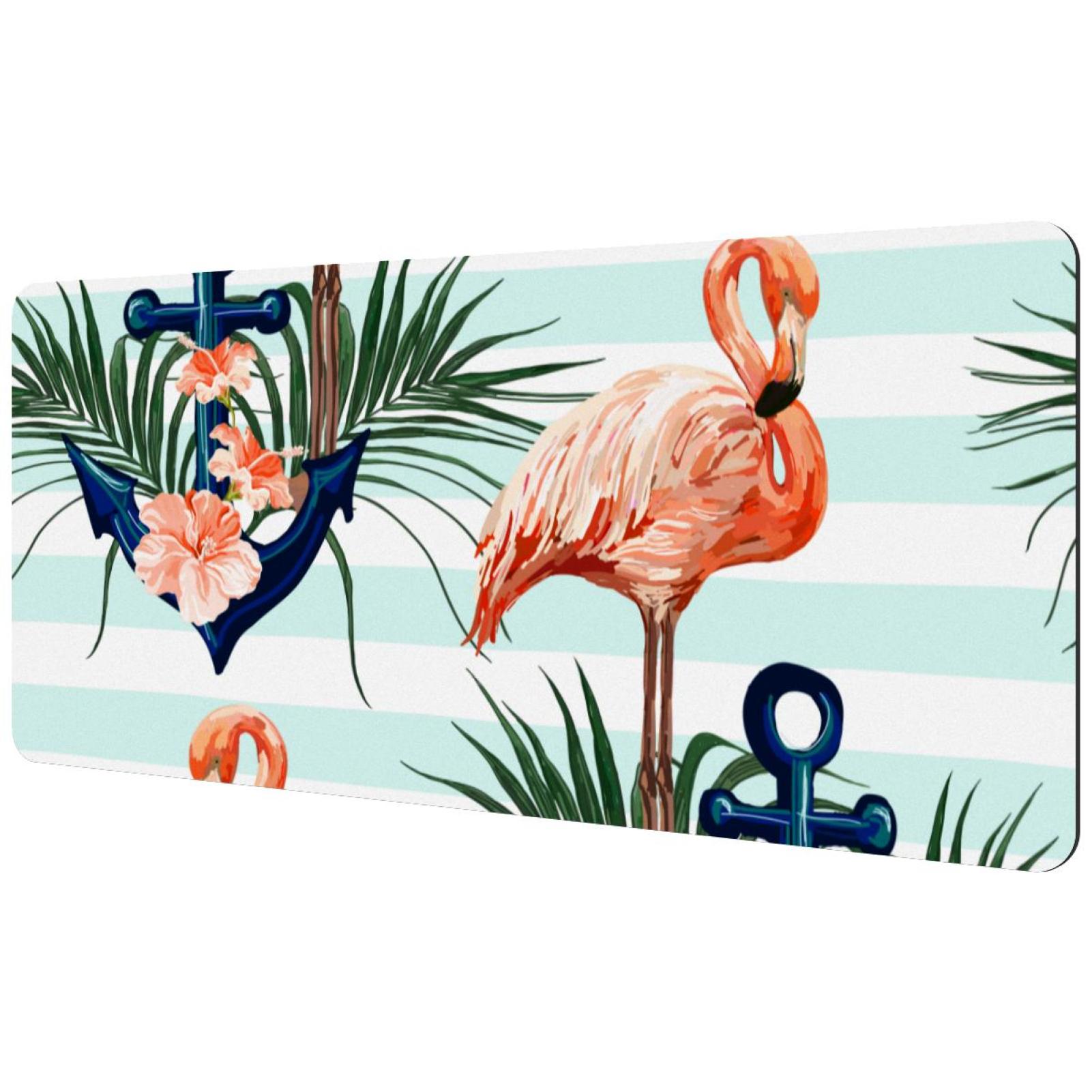 OWNHE Anchor Tropical Flamingos Pattern Rectangular Extended Desk Pad ...